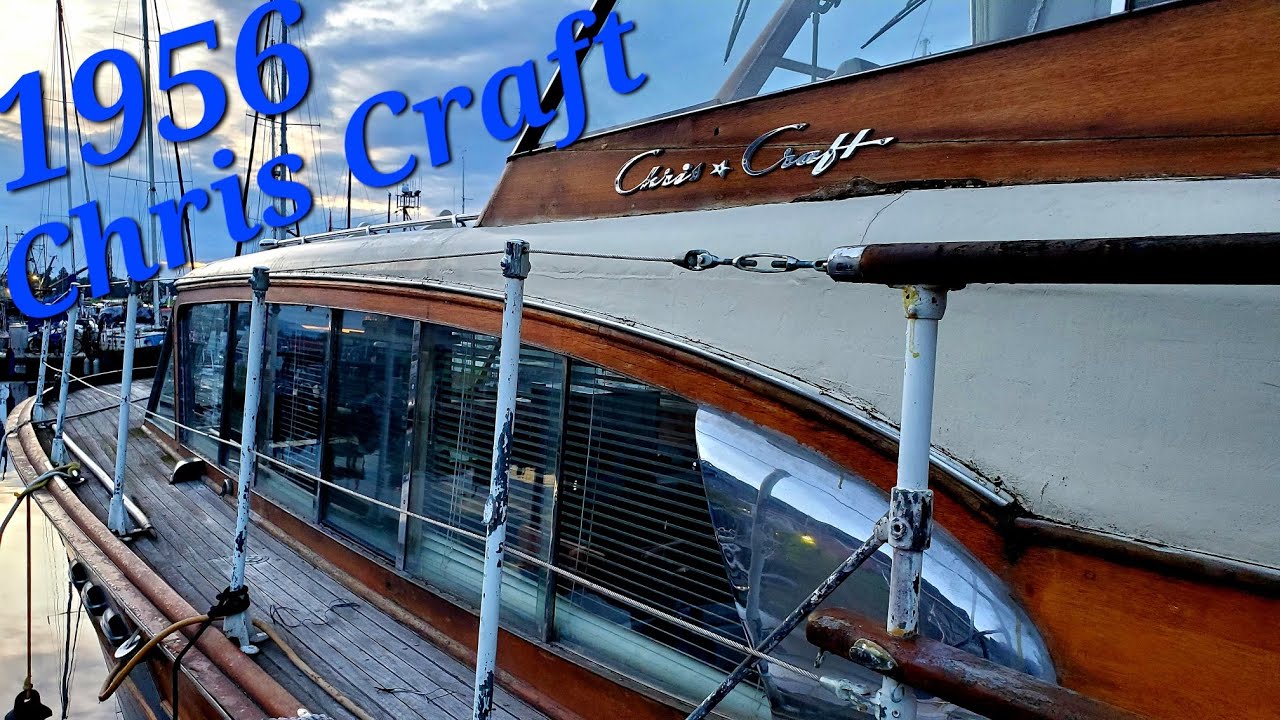 1956 Chris Craft Constellation Walk-Through Live-Aboard Boat - YouTube