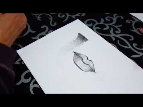 Kara kalem dudak çizimi