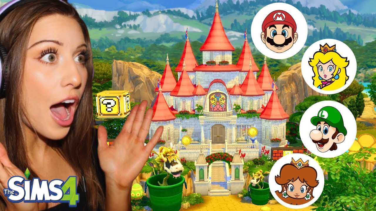 Each Room is a Different MARIO CHARACTER in the Sims 4 - YouTube