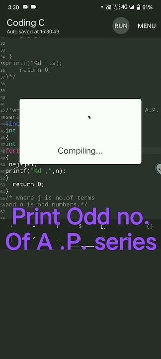 #write a C program to print odd no. of A.P. series in short time .#codingocity - YouTube