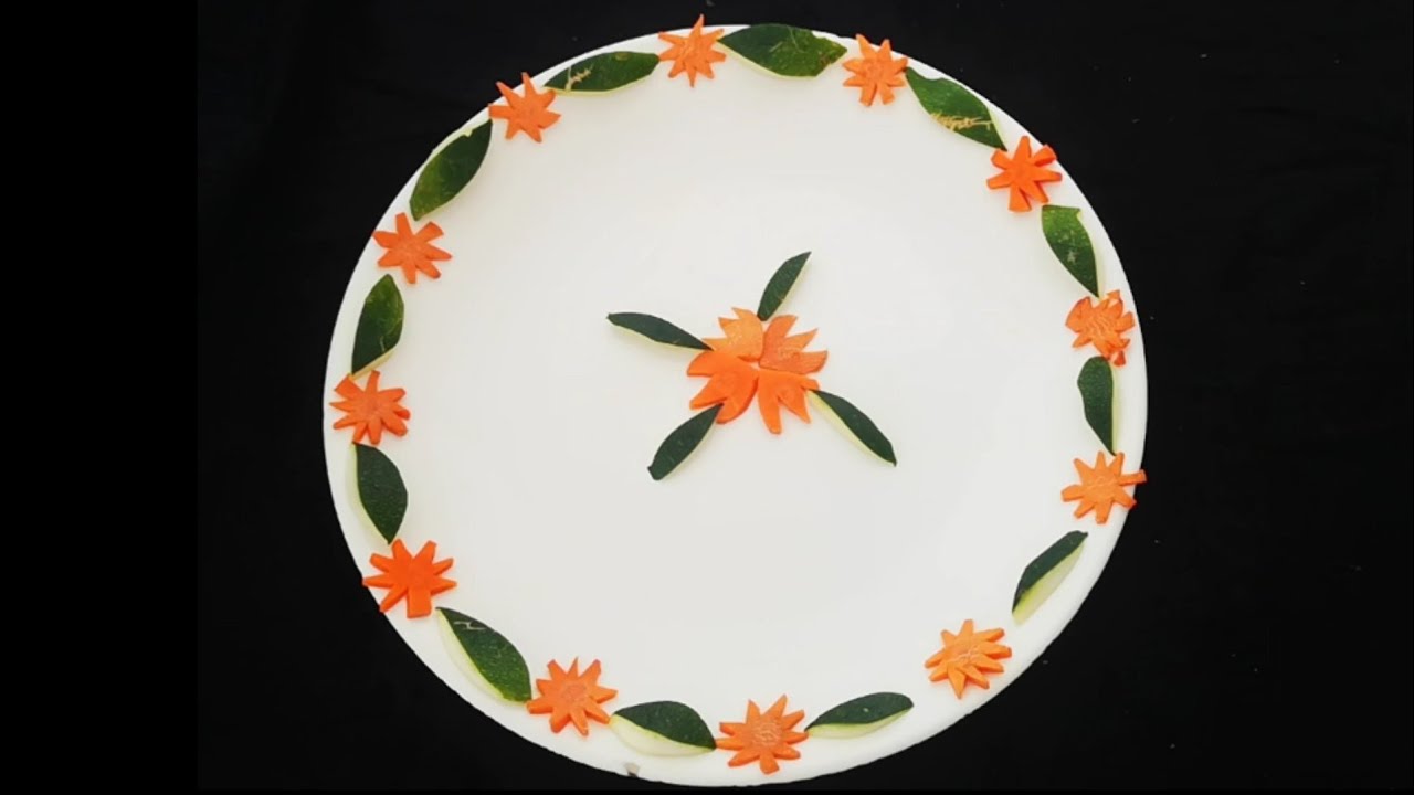 Carrot plate decoration// carving //Garnishing //kitchenhacks ...