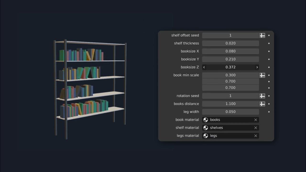 Fully Customizable Procedural Bookshelf with Geometry Nodes | Free Blender Asset Download - YouTube