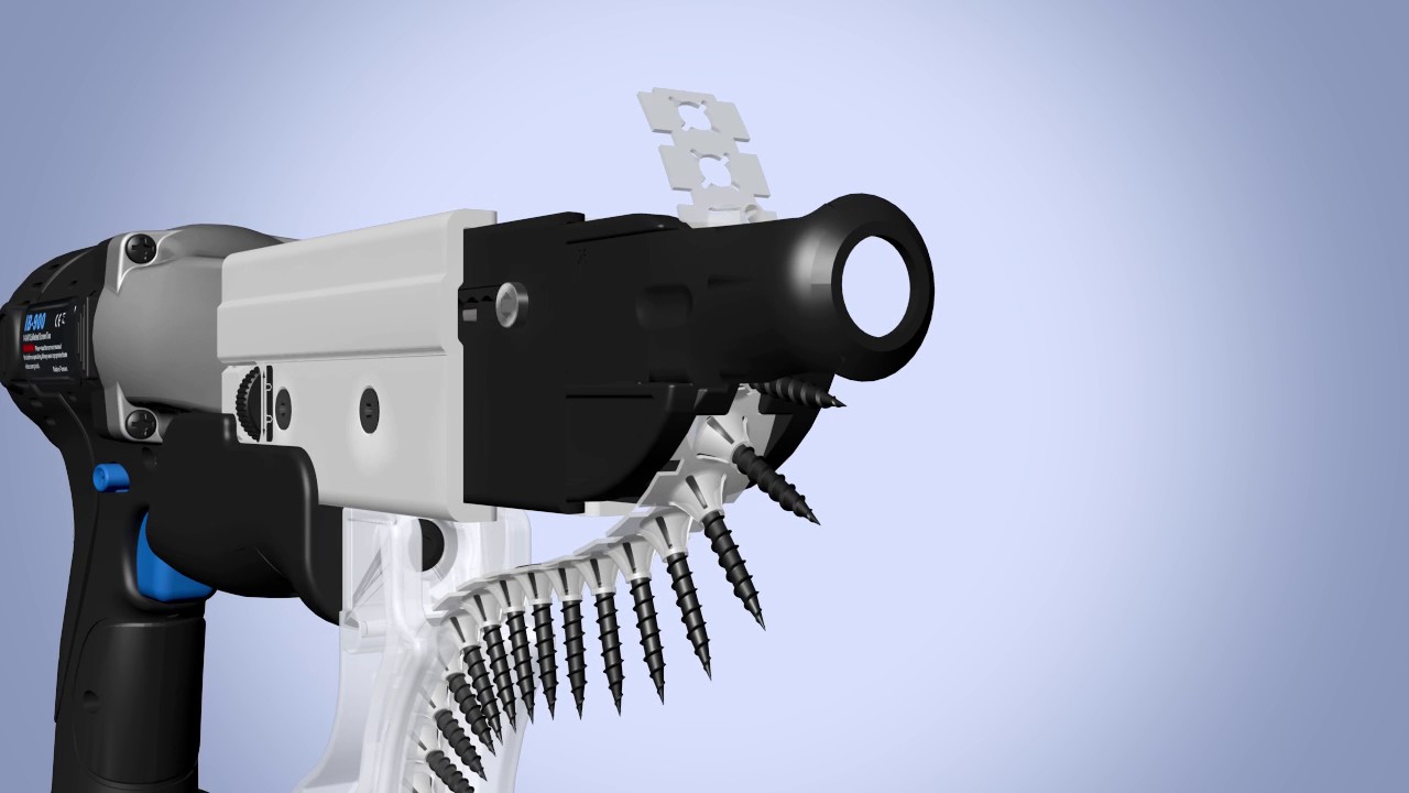 Power Tools IB-900 - Cordless Collated Screw Tool 3D Animation - YouTube
