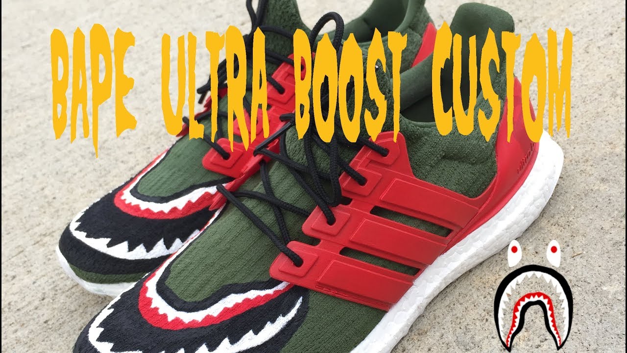HOW TO: BAPE SHARK TEETH | ULTRA BOOST CUSTOM - YouTube