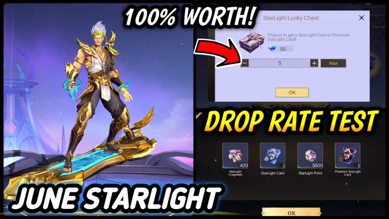 STARLIGHT LUCKY CHEST DRAW (DROP RATE TEST) !! JUNE STARLIGHT SKIN ...