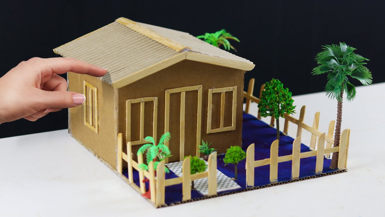 How to Make Beautiful House from Cardboard - YouTube