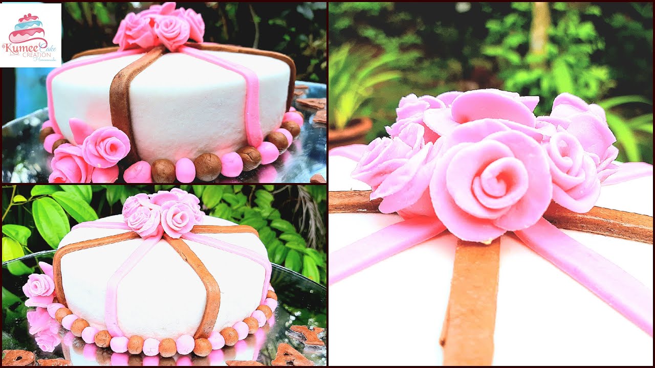 Easy Rose Flowers Themed Cake by @kumeecakes9685 || Suger Roses Step by ...