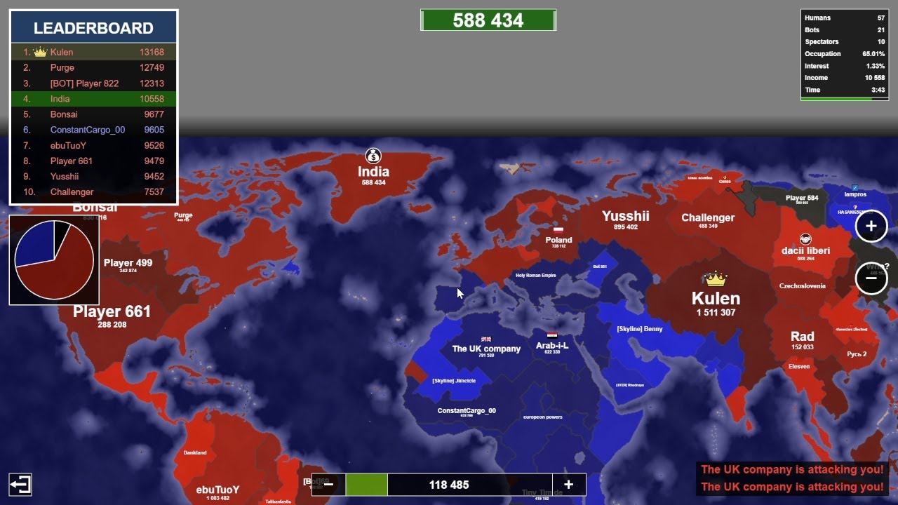 The India Empire Conquers The World! Territory Games io - Territorial ...