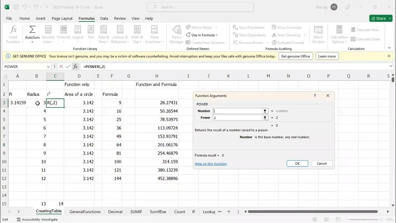 Lesson 1.3 - Using Formula and Function Part 1 - YouTube