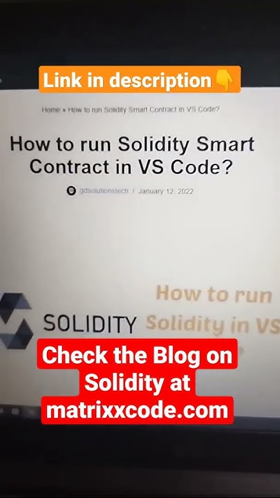 How to run Solidity in VS Code #solidity #vscode #ether #cryptotech #matrixxcode - YouTube
