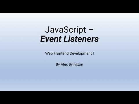 WDD230 Event Listeners - YouTube