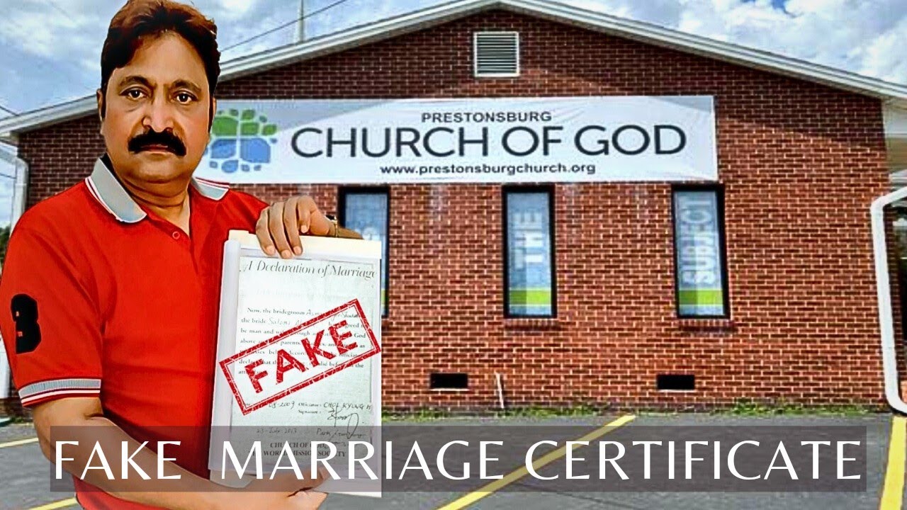 FAKE MARRIAGE CERTIFICATES BY CHURCH OF GOD - YouTube