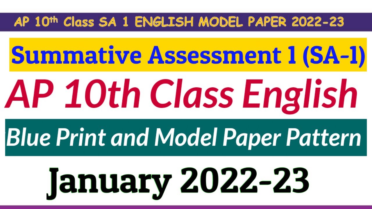 AP 10th Class English || SA 1 Blue Print and Model Paper Pattern ...