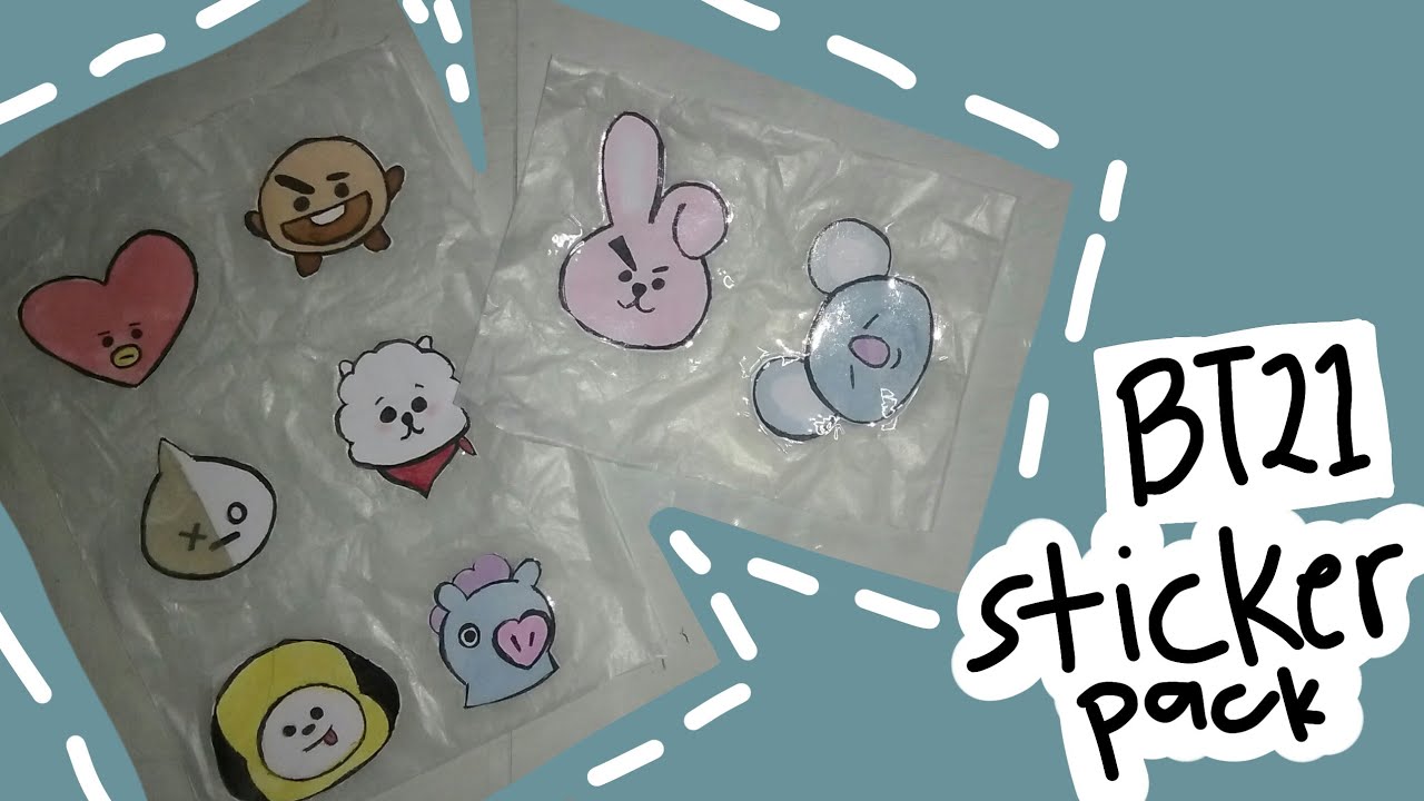 10.) DIY BT21 sticker pack ☁️ - YouTube