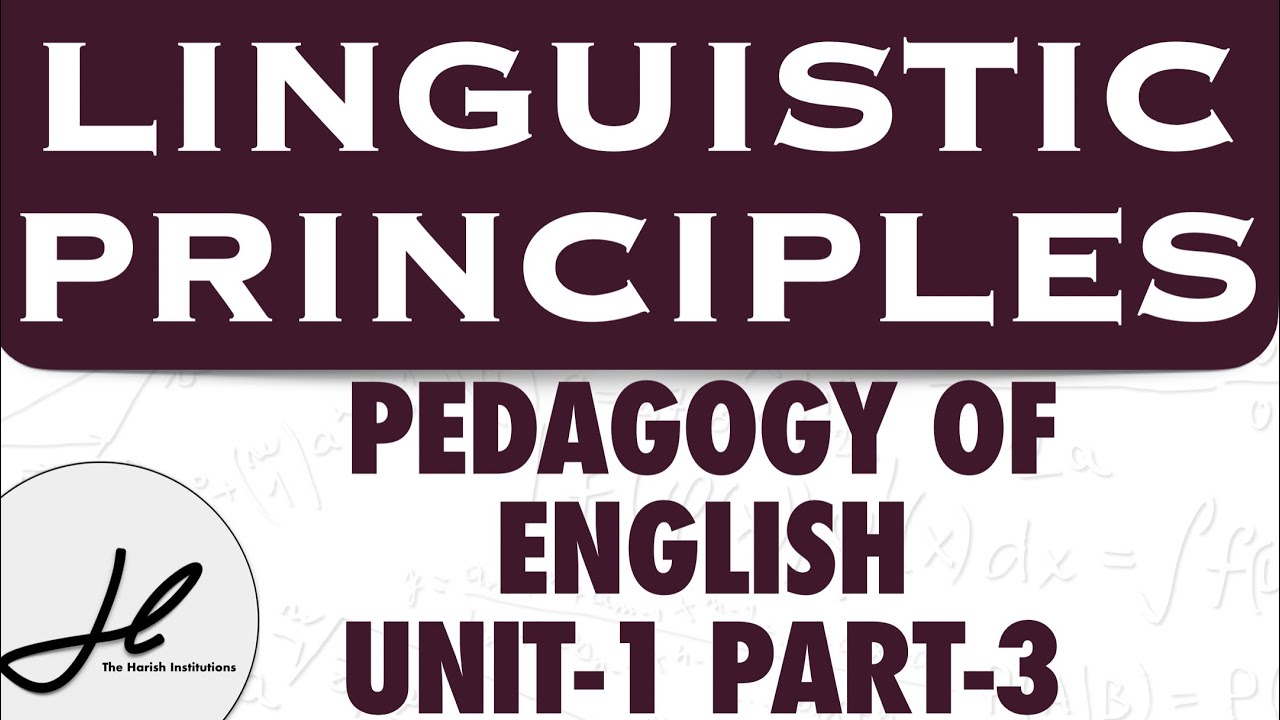 Linguistic Principles pedagogy of english b.ed 1st year - YouTube