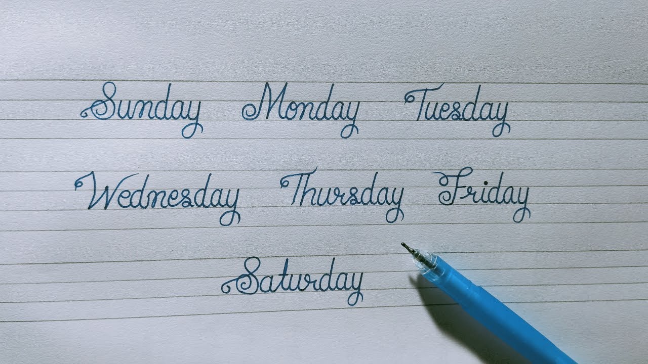 Days of the week names ||Day's name || Days name in English || Day's ...