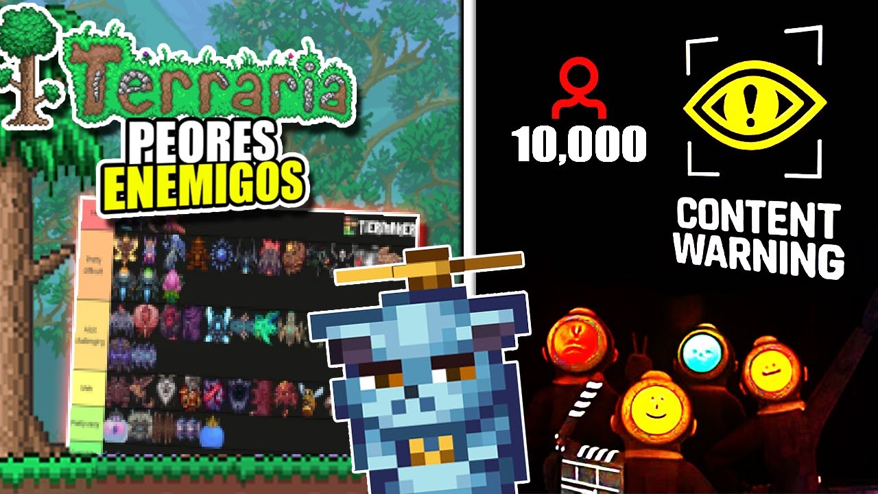 🔴 TIERLIST DE PEORES ENEMIGOS DEL TERRARIA / CONTENT WARNING 👁 (lo que ...