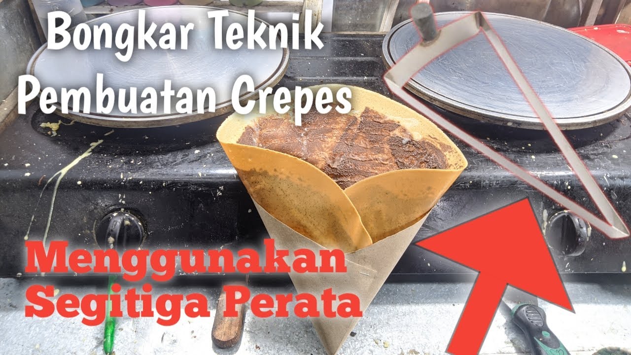 cara membuat crepes mnggunakan segitiga perata - YouTube