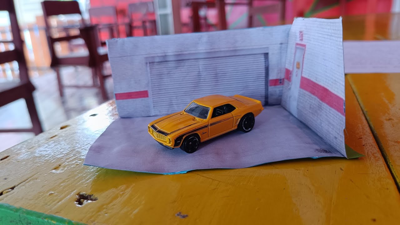 cara membuat papercraft diorama garage diecast car hotwheels. - YouTube