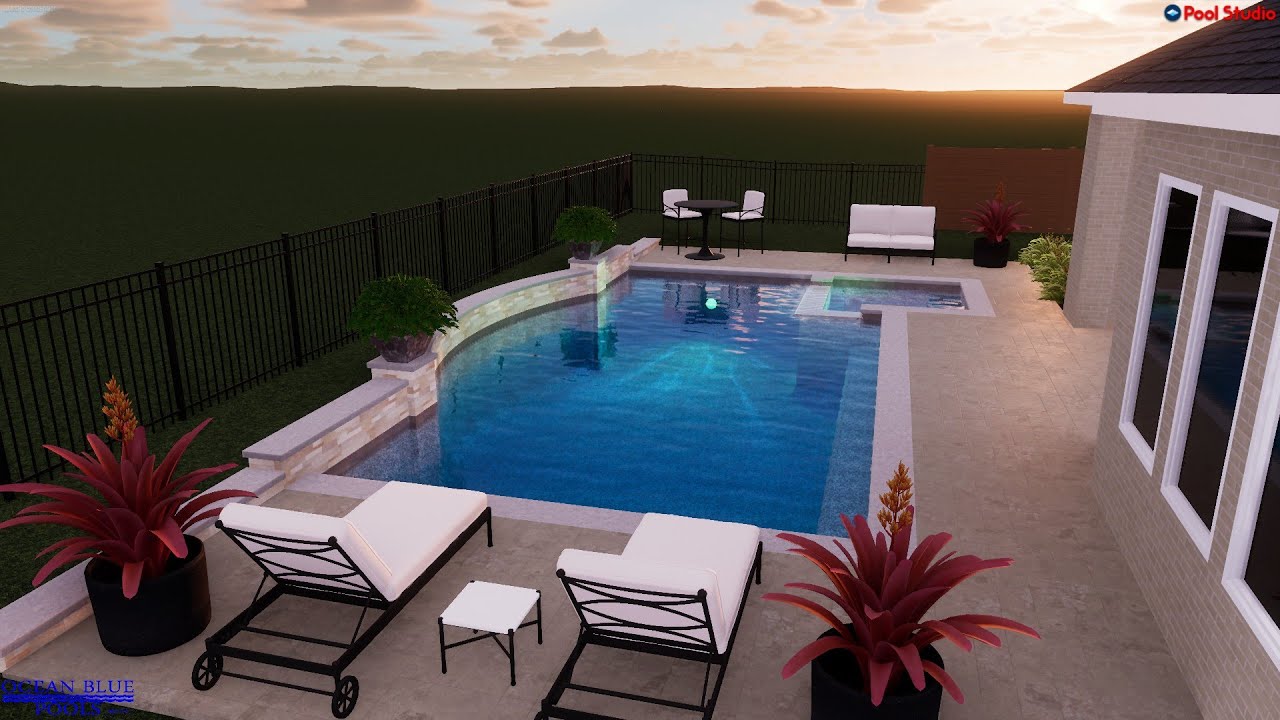 Ocean Blue Pools swimming pool rendering - YouTube