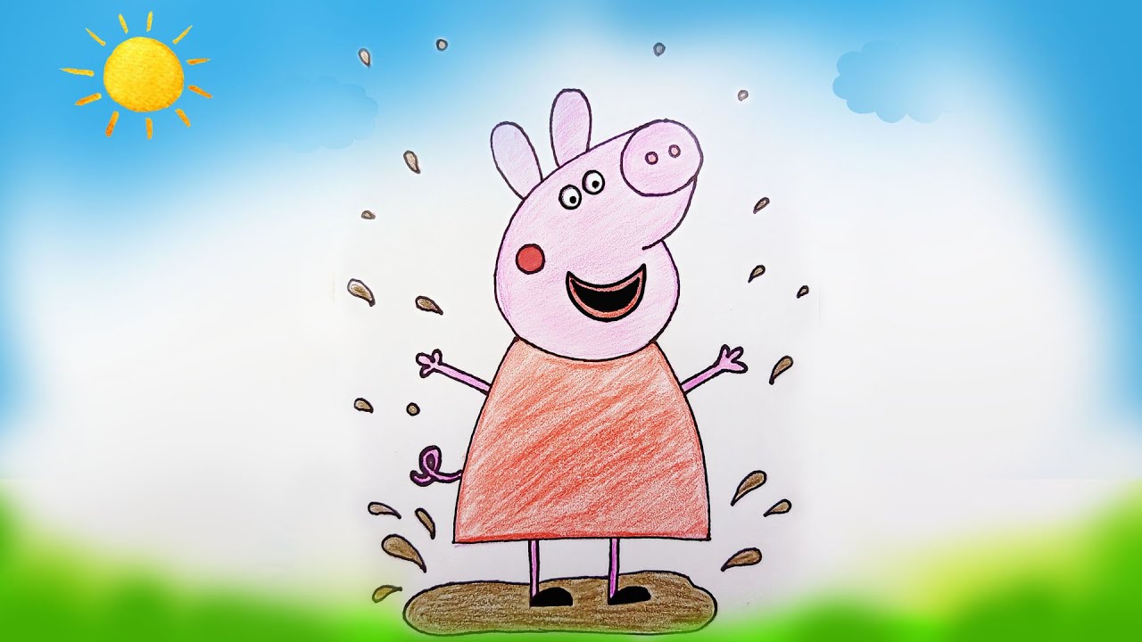 How To Draw Peppa Pig || Step by Step Peppa Pig Drawing And Colour ...