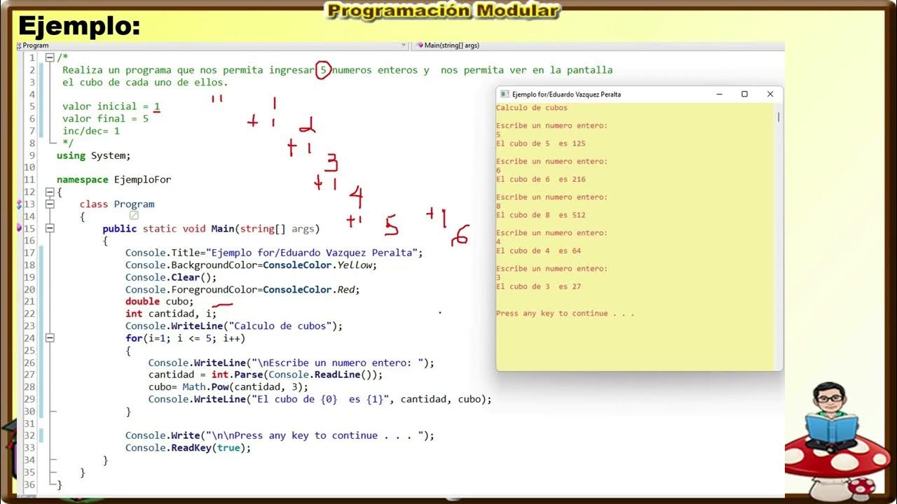 Ciclo for Ejemplo 1 C# - YouTube