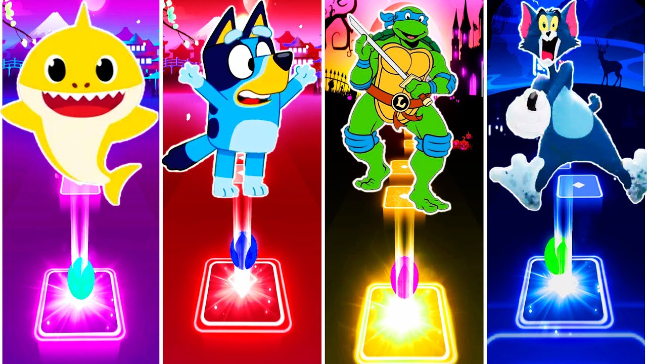 Baby Shark Vs Bluey Bingo Vs Ninja Turtles Vs Tom & Jerry. 🔥Who Is Best ...