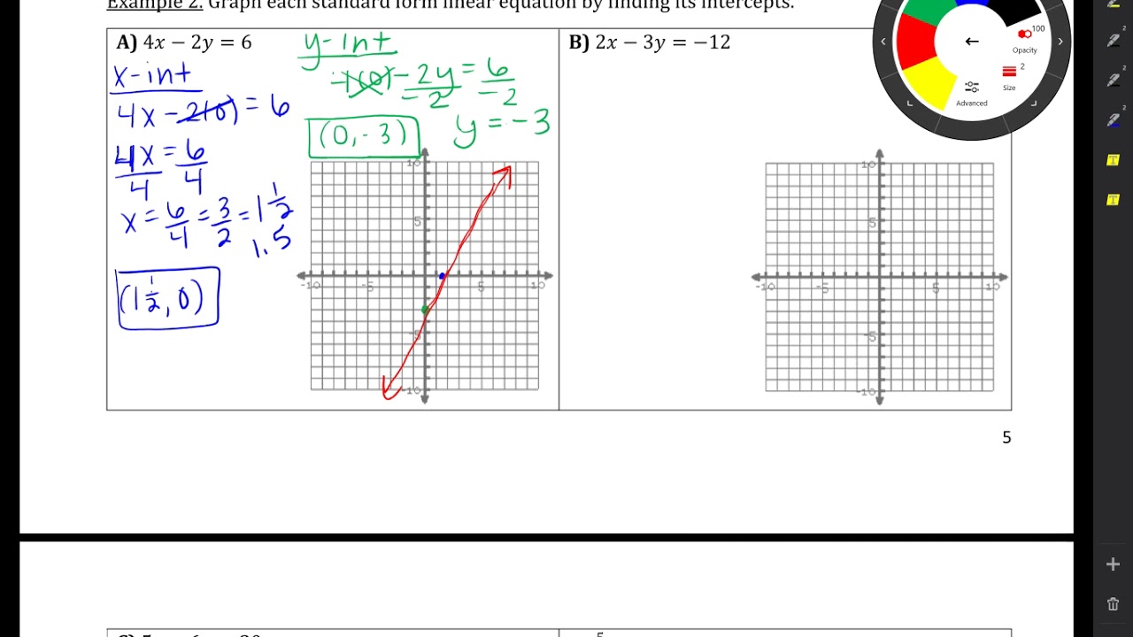 Graphing Linear Equations In Standard Form Using Intercepts YouTube