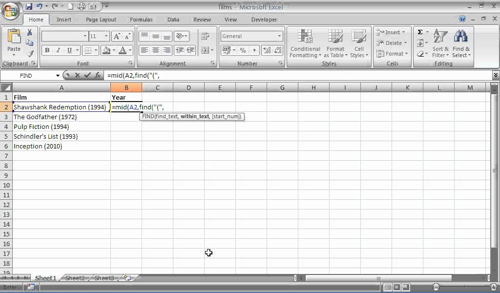 Use the MID and FIND Functions to Extract Text Characters - YouTube