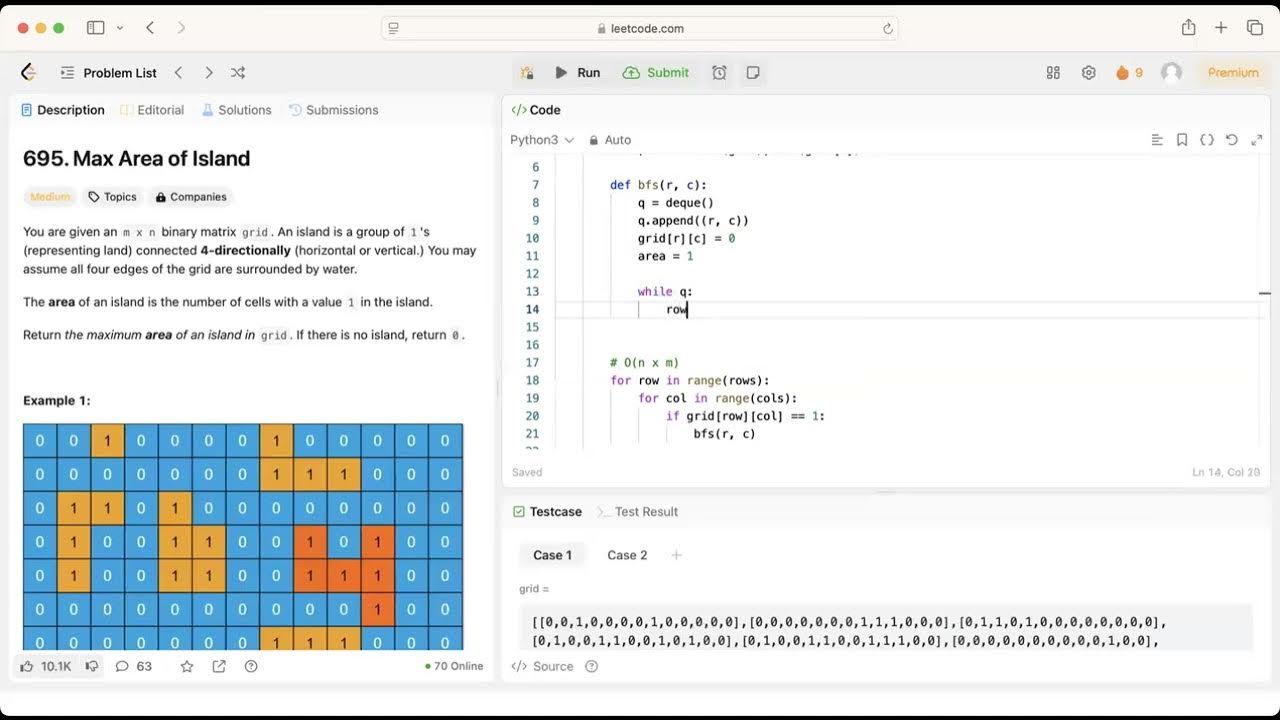 LeetCode 695. Max Area of Island - YouTube
