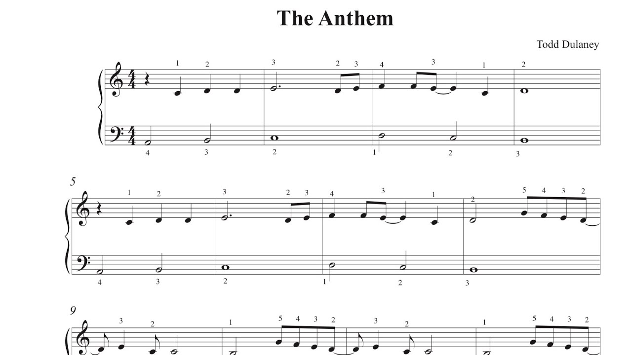 The Anthem - EASY VERSION (Todd Dulaney) | Download Piano Sheet Music ...