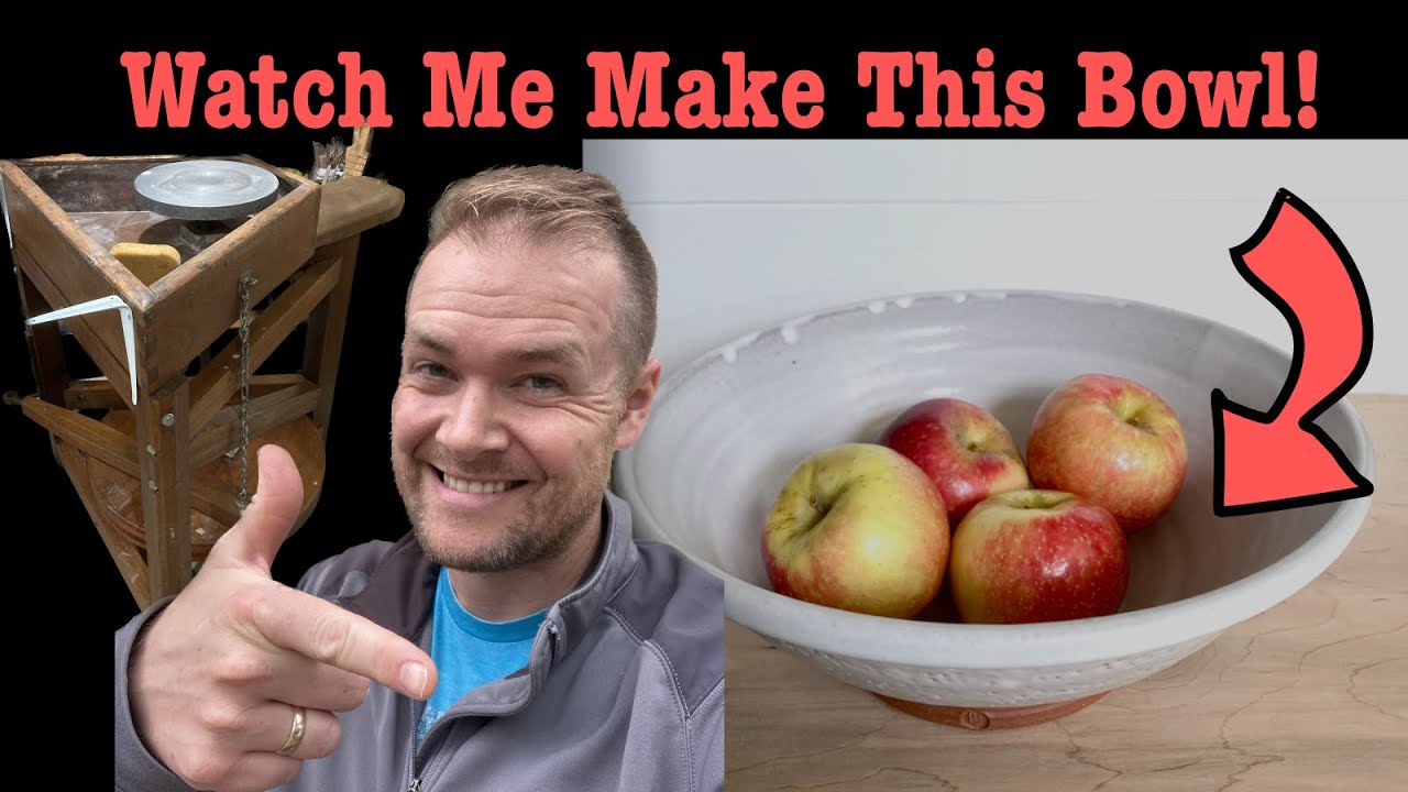 Watch how I make this HUGE pottery bowl on a Leg-Powered TREADLE Wheel ...