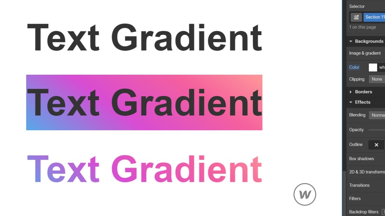 How to add a gradient to text/heading in webflow - YouTube
