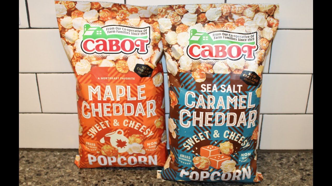 Cabot Sweet & Cheesy Popcorn: Maple Cheddar and Sea Salt Caramel ...