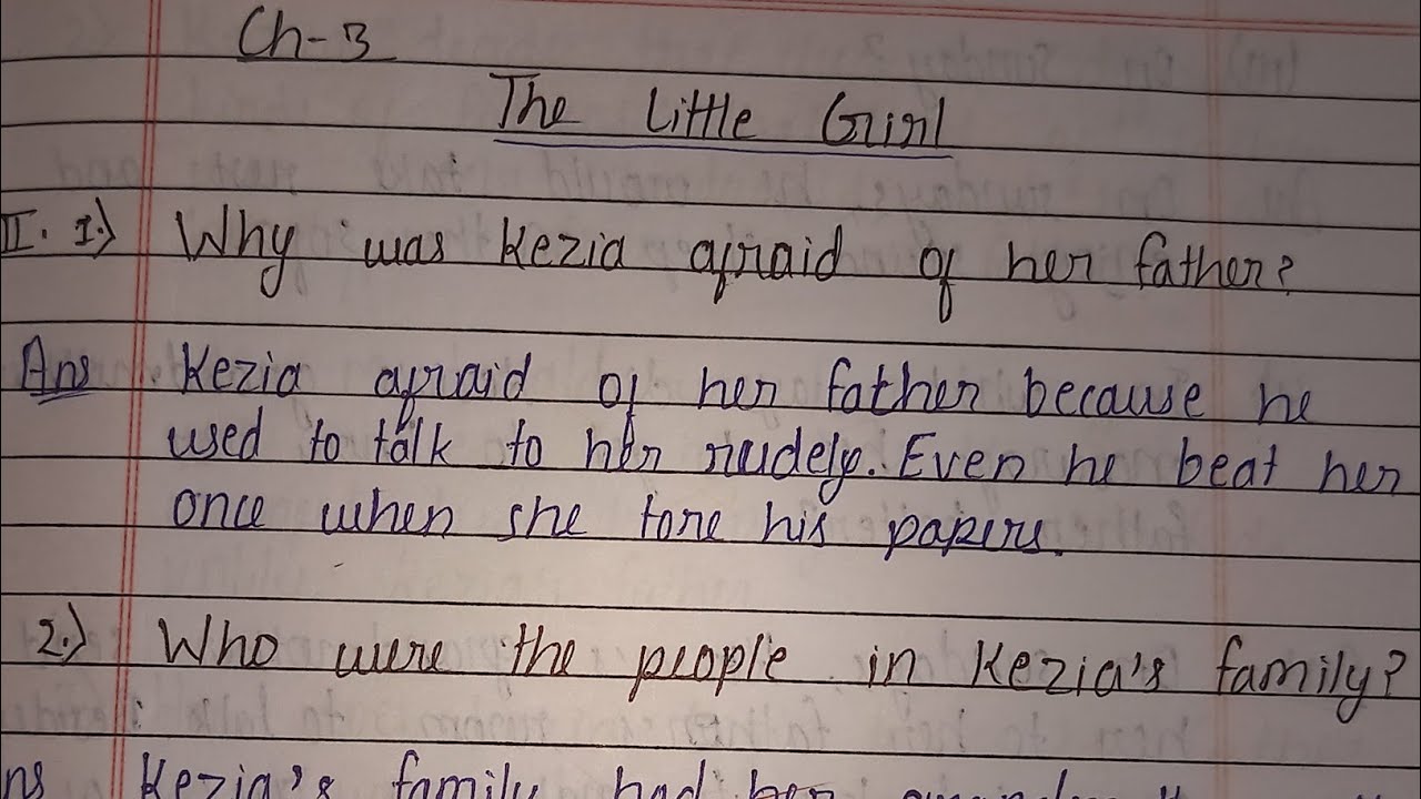 Class 9 English Beehive Chapter 3 The Little Girl Question Answer class-9-english-beehive-chapter-3-the-little-girl-question-answer