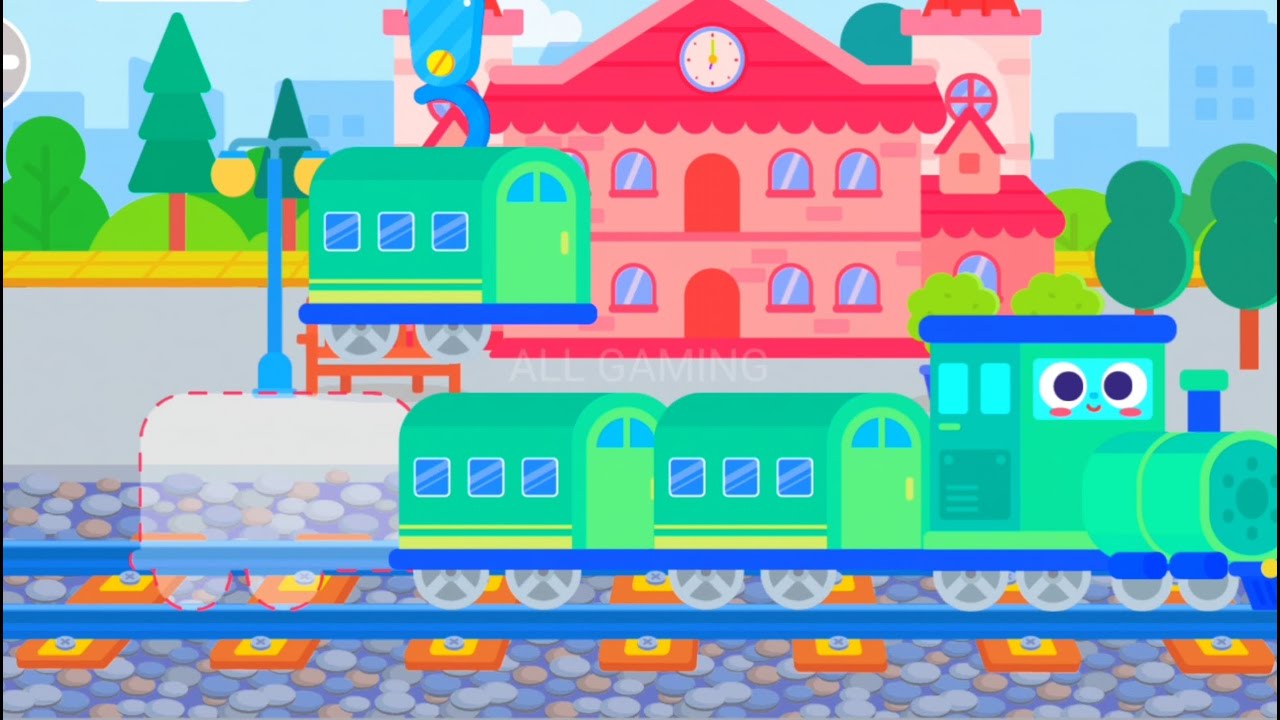 Dudu engineering making train station kids cartoon - YouTube