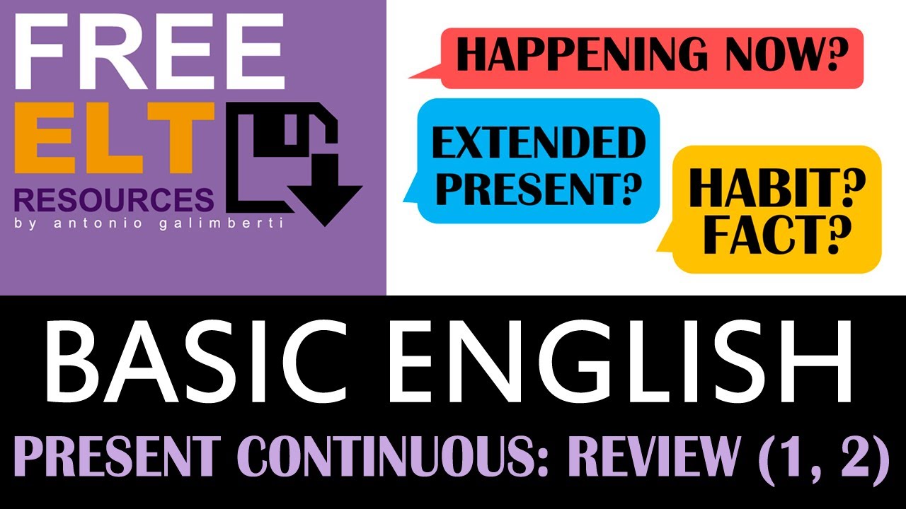 PRESENT CONTINUOUS: REVIEW of 1 and 2 - YouTube