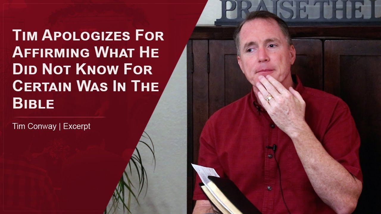 Tim Apologizes For Affirming What He Did Not Know For Certain - YouTube