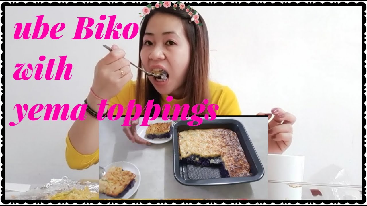 HOW TO COOK UBE BIKO WITH YEMA TOPPINGS( Pinoy style Recipe) - YouTube