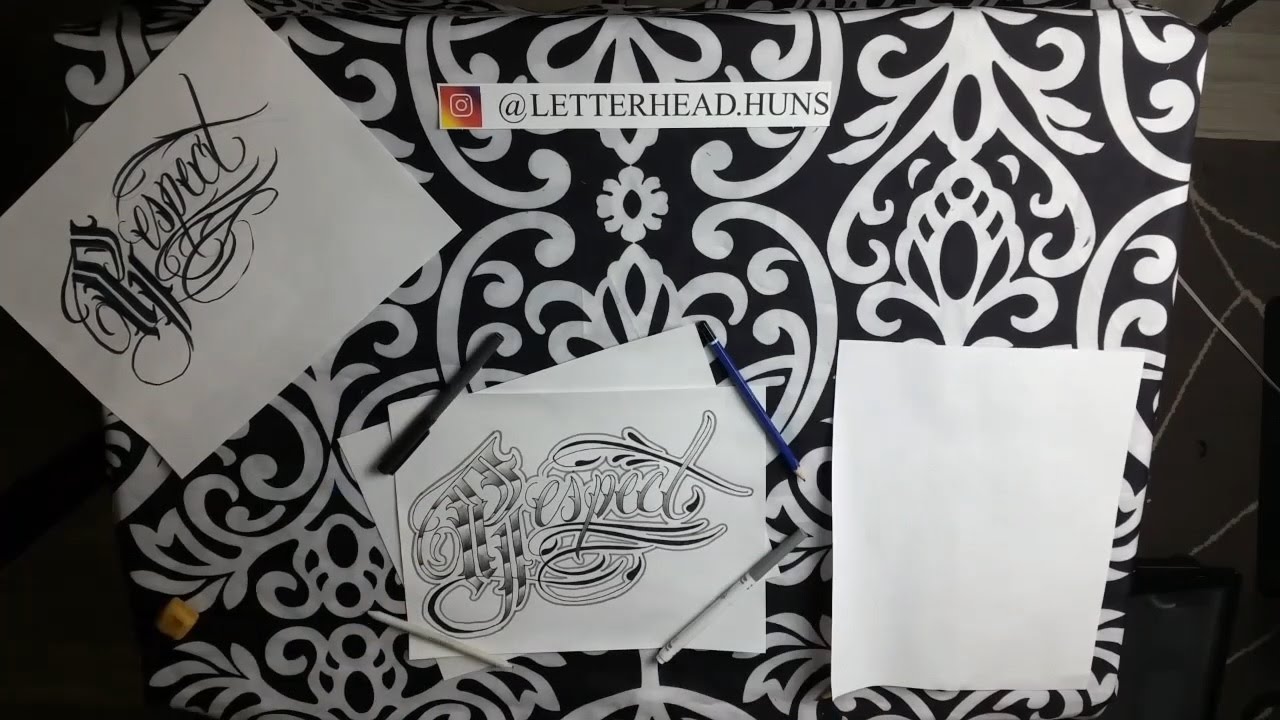 RESPECT - Tattoo Lettering Design Process Time Lapse - YouTube