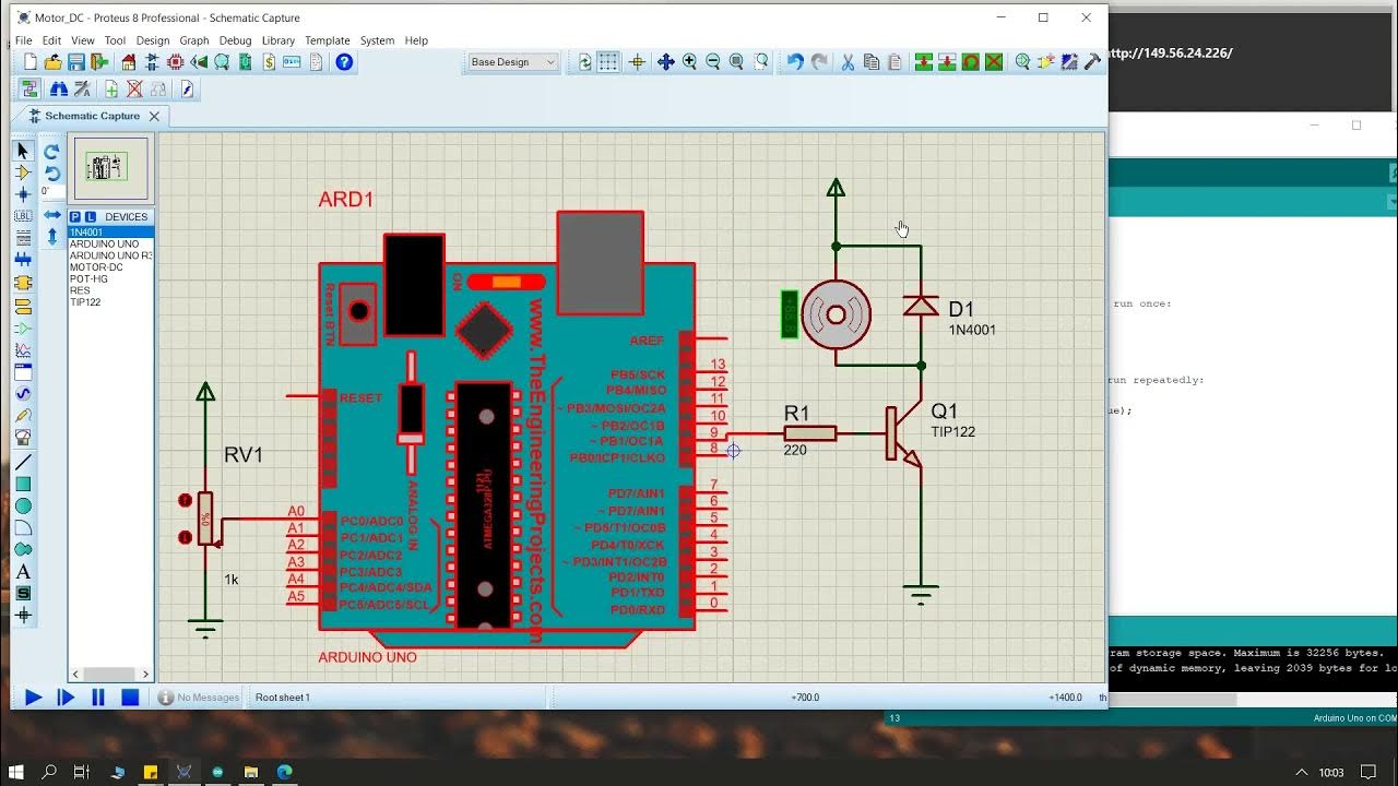 Simulasi motor DC (proteus 8 pro dan Arduino) - YouTube