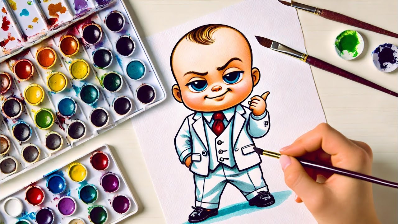 How to Draw Boss Baby: Easy Step-by-Step Tutorial for Kids - YouTube
