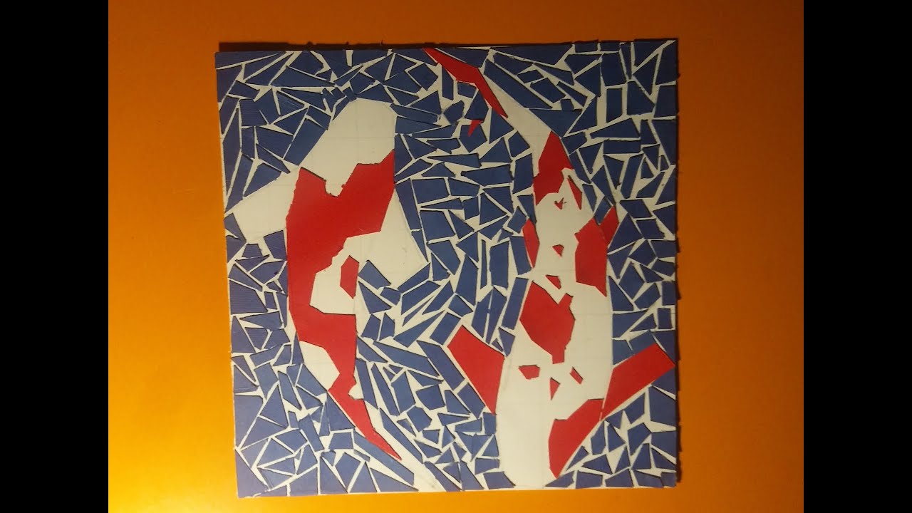 How I made a paper mosaic with koi carp - YouTube