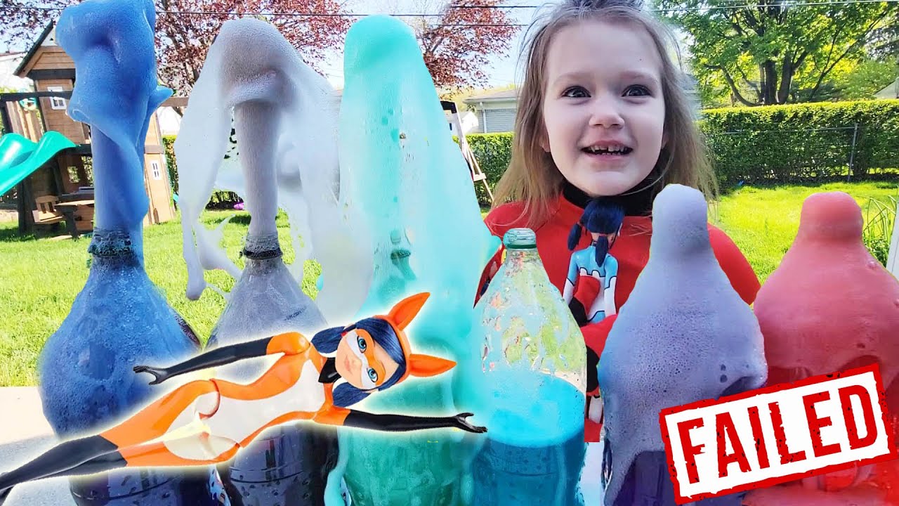 Giant RAINBOW Puddle and Soda Experiment For Kids | Miraculous Ladybug ...