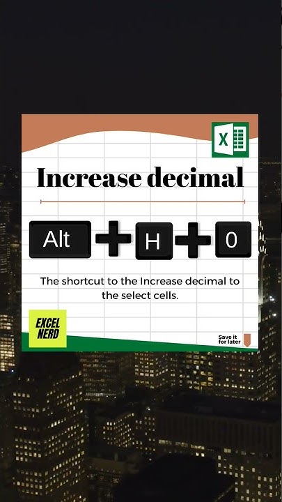 Increase Decimal Shortcut in Microsoft Excel - Shortcut of the day ...