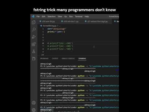 fstring trick many programmers don't know in python:Short 20(Brain Power) - YouTube