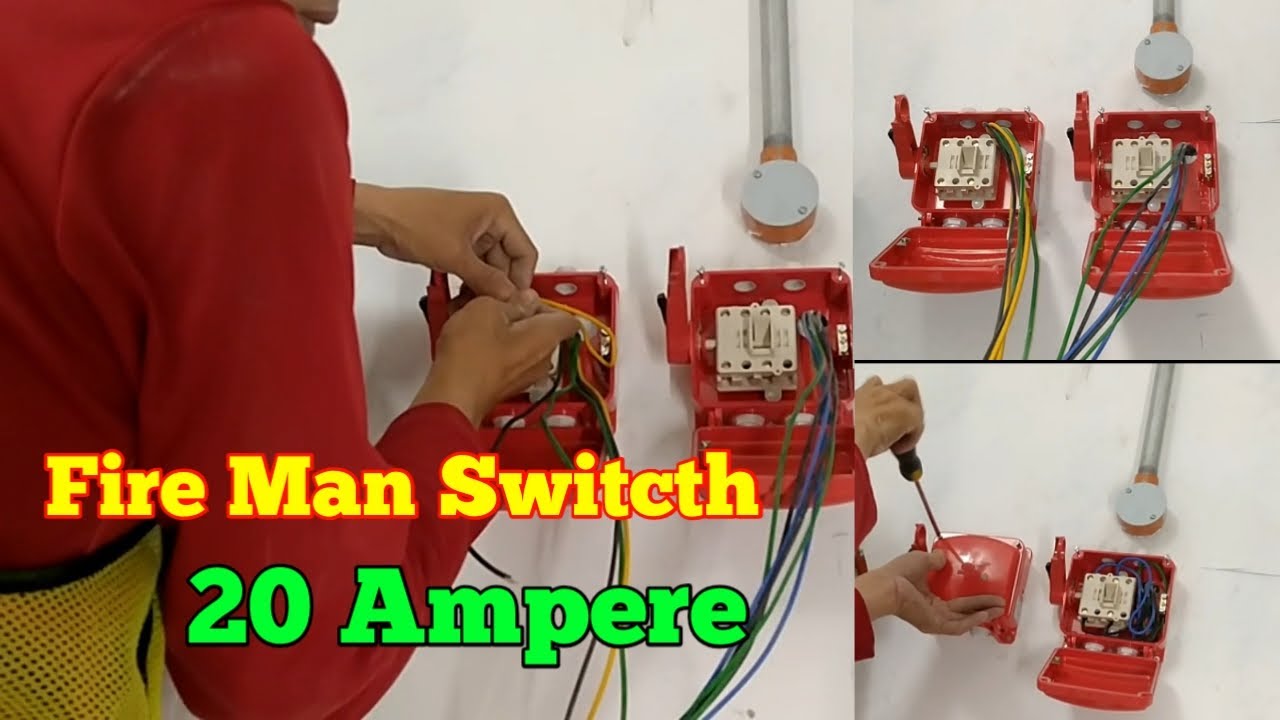 pasang fire man switch 20 amp - YouTube