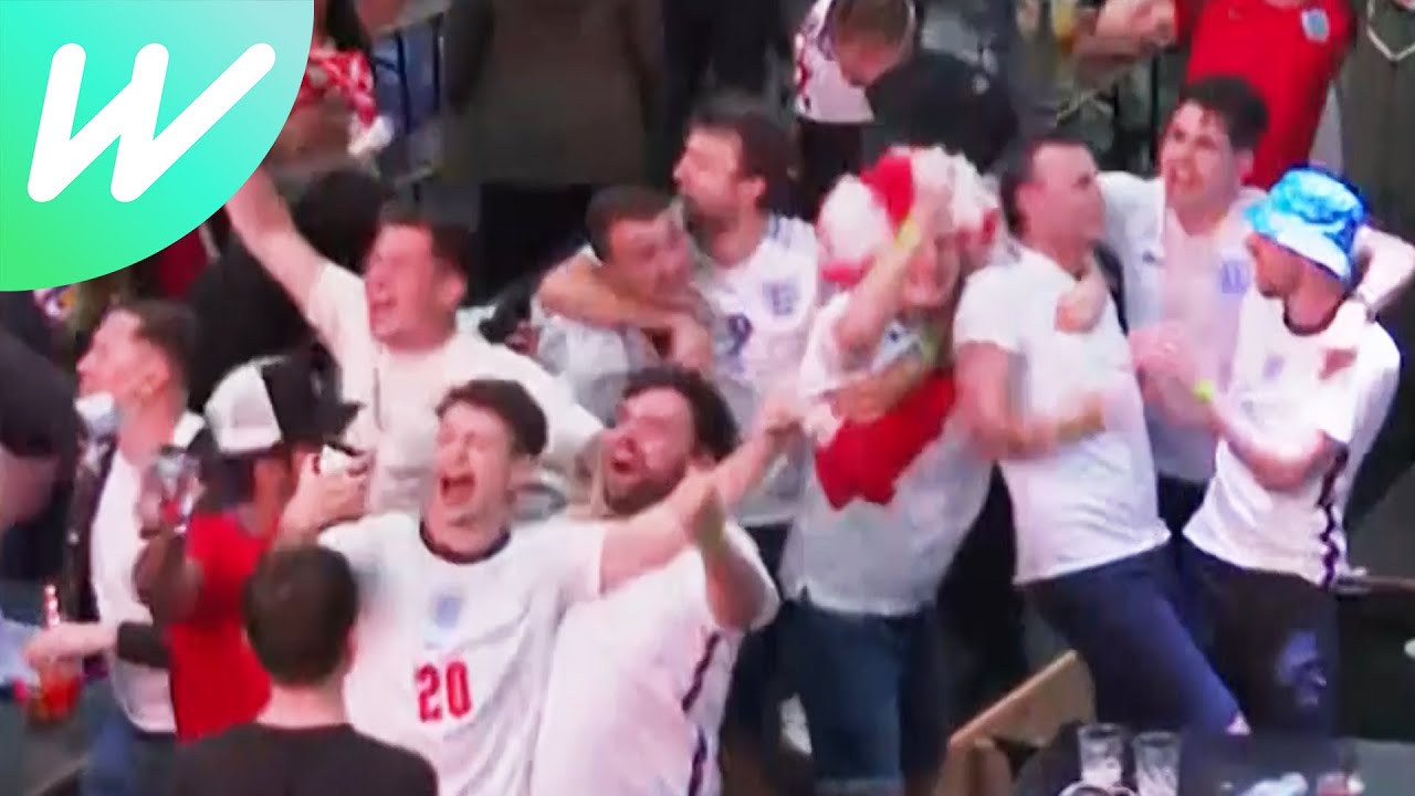 ABSOLUTE SCENES! England fans go wild as they put 4 goals past Ukraine ...