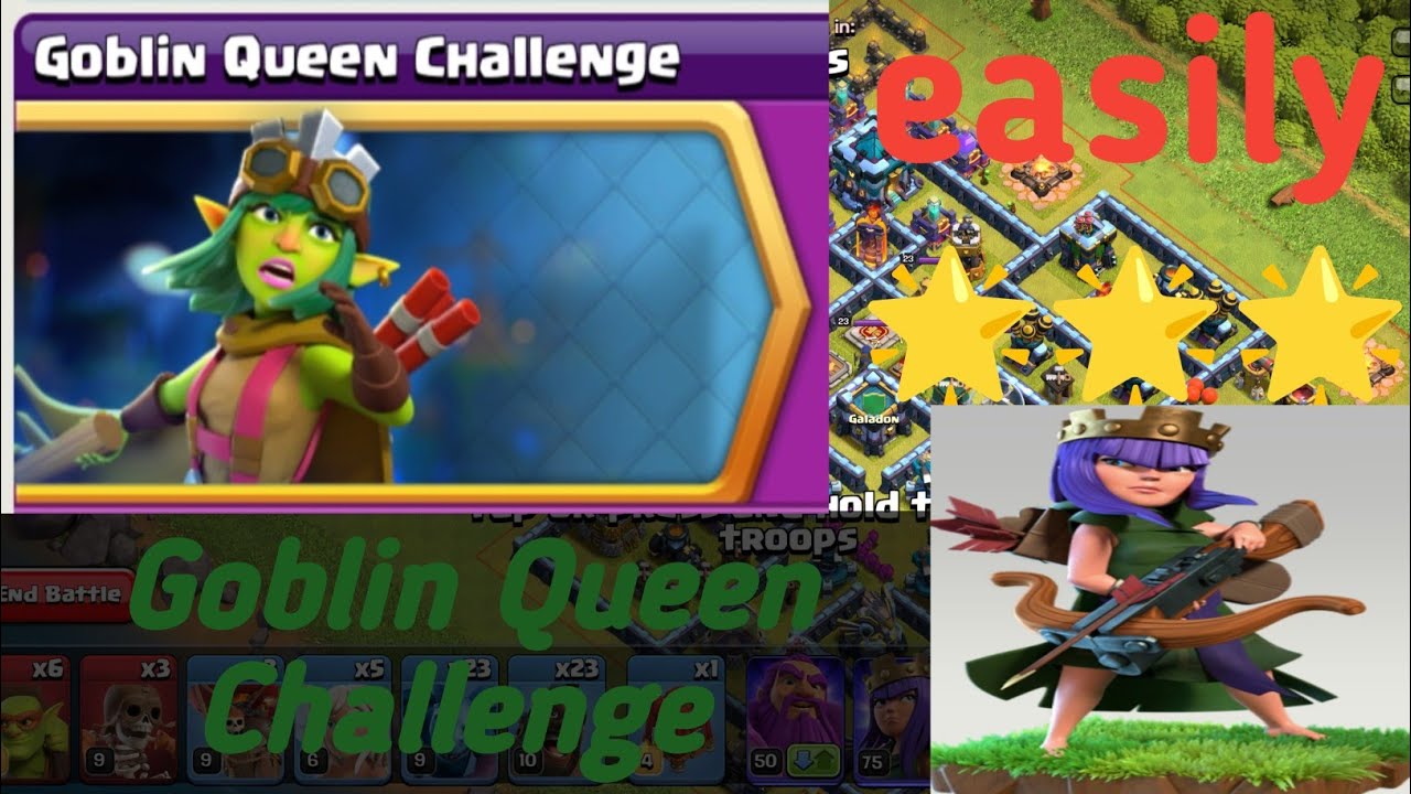 easy way to complete Goblin Queen 👑 challenge !! clash of clans - YouTube