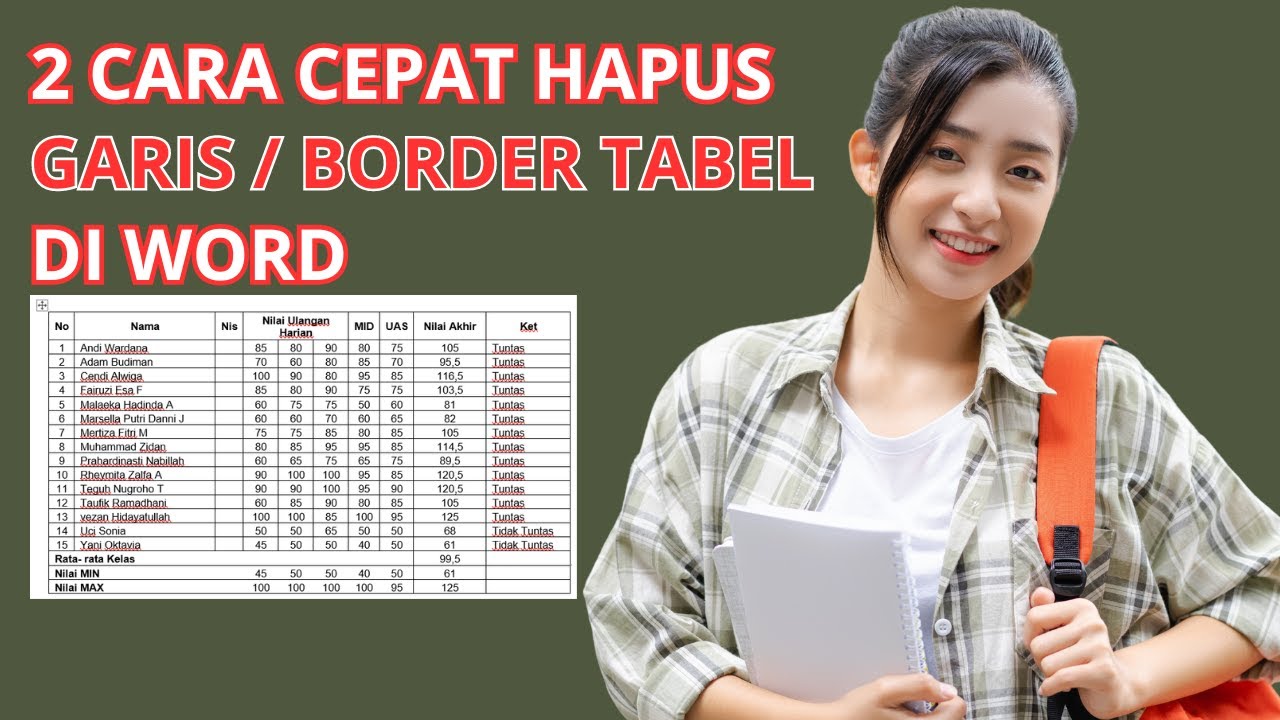 Cara Cepat Hapus Garis atau Border Tabel di Word - YouTube